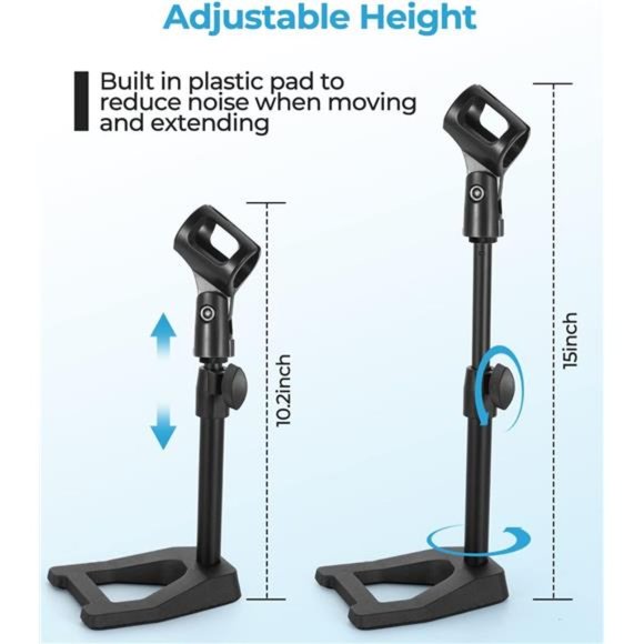 Other | Mic Stand Desk With Weighted Base Adjustable Height Table ...